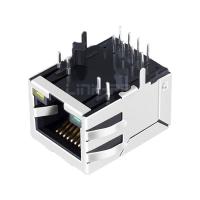 China YDS 13F-61JGYDPH2NL Compatible LINK-PP LPJ0087GENL 10/100 Base-T Single Port Industrial RJ45 Ethernet Connector Tab Down Green/Yellow Led for sale