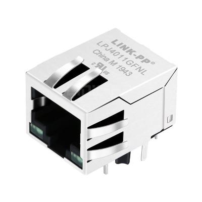 China Halo HFJ11-E2450E-L11RL Compatible LINK-PP LPJ4011GFNL 10/100 Base-T Cat5e Ethernet Jacks RJ45 Network Connector Tab Down Green/Green Led for sale