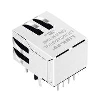 China TS8P8C-PCB-TRAF Compatible LINK-PP LPJ0025GENL 10/100 Base-T Tab Down Green/Yellow Led 1X1 Port Modular Jack RJ45 Connector for sale