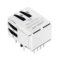China WE MIC25013-5110T-LF3 Compatible LINK-PP LPJ0026GENL 10/100 Base-T Tab Down Green/Yellow Led Single Port Connector RJ45 PCB Mount Jack for sale