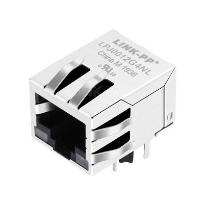 China Belfuse SI-40141 Compatible LINK-PP LPJ0012G4NL 10/100 Base-T Tab Down G&Y/G&Y Led 1 Port Shielded RJ-45 Connector Module for sale