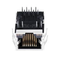 China Belfuse SI-40141 Compatible LINK-PP LPJ0012G4NL 10/100 Base-T Tab Down G&Y/G&Y Led 1 Port Shielded RJ-45 Connector Module for sale