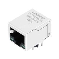 China Pulse J0026D01ENL Compatible LINK-PP LPJ0026BCNL 100 Base-T Single Port RJ45 Jack With Integrated Magnetics Tab Down Green/Green Led for sale