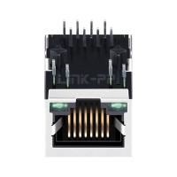 China Pulse J0026D01ENL Compatible LINK-PP LPJ0026BCNL 100 Base-T Single Port RJ45 Jack With Integrated Magnetics Tab Down Green/Green Led for sale