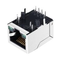 China Pulse J0026D01ENL Compatible LINK-PP LPJ0026BCNL 100 Base-T Single Port RJ45 Jack With Integrated Magnetics Tab Down Green/Green Led for sale