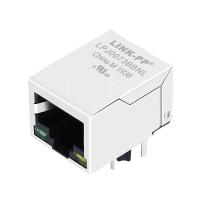 China Pulse J0073D01BNL Compatible LINK-PP LPJ0073BBNL 10/100 Base-T Network Jack RJ45 Magnetic Tab Down Green/Yellow Led for sale