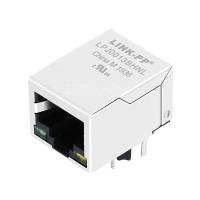 China X Multiple XMG-SK02-111009ANL Compatible LINK-PP LPJ0013BHNL 10/100 Base-T Tab Down Green/Yellow Led Single Port 90 Degree Socket RJ45 Female Connector for sale