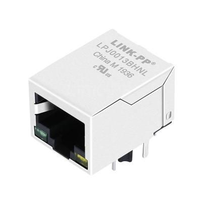 China RB1-126BAG1A Compatible LINK-PP LPJ0013BHNL 10/100 Base-T Tab Down Green/Yellow Led Single Shielded RJ45 Keystone Jack for sale