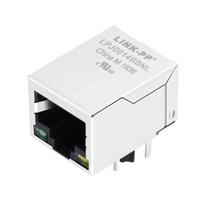 China Bothhand LU1S041C-43 LF Compatible LINK-PP LPJ0014BBNL 10/100 Base-T Tab Down Green/Yellow Led 1x1 Port 8P8C PCB Jack RJ45 Modular Connector for sale