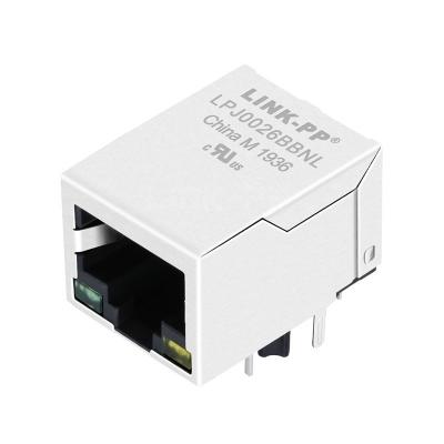 China Pulse J0026D01BNL Compatible LINK-PP LPJ0026BBNL 10/100 Base-T Tab Down Green/Yellow Led 1x1 Port 8P8C Connectors RJ-45 Modular Jack for sale
