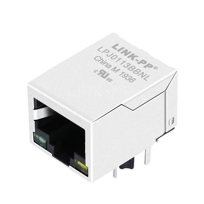 China Pulse J00-0046NL Compatible LINK-PP LPJ0113BBNL 10/100 Base-T Tab Down Green/Yellow Led 1x1 Port 8P8C Ethernet RJ-45 Connectors for sale