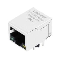 China LF1S028-XX Compatible LINK-PP LPJ0211BBNL 10/100 Base-T Tab Down Green/Yellow Led 1x1 Port Cat5e Connector RJ-45 Jack for sale