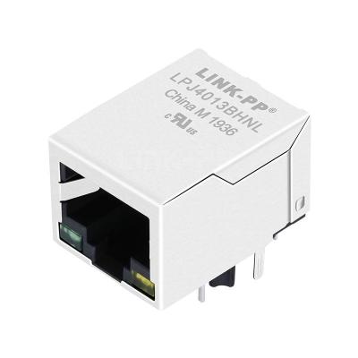 China RB1-126BTAGA Compatible LINK-PP LPJ4013BHNL 10/100 Base-T RJ45 Jack Magnetics Tab Down Green/Yellow Led for sale