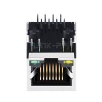 China WE MIC24211-0101 Compatible LINK-PP LPJ0012HDNL 10/100 Base-T Tab Down Yellow/Green Led 1x1 Port 8P8C Socket RJ 45 Network Jack for sale