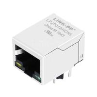 China A63-112-313P190 Compatible LINK-PP LPJ0012HDNL 10/100 Base-T Tab Down Yellow/Green Led Single Port RJ-45 Connector Module for sale
