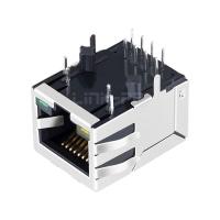 China Halo HFJ11-2450E-LS21 Compatible LINK-PP LPJ0011AANL 10/100 Base-T Tab Down Yellow/Green Led 1 Port Magjack ICM RJ45 Connector for sale