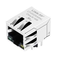 China Pulse JX0026D21BNL Compatible LINK-PP LPJ0026ABNL 10/100 Base-T Tab Down Green/Yellow Led 1 Port PCB Mount RJ45 Connector Socket for sale