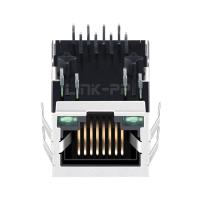 China Pulse J0048D21M Compatible LINK-PP LPJ0048AFNL 10/100 Base-T Tab Down Green/Green Led 1 Port Ethernet integrated RJ45 FastJacks for sale