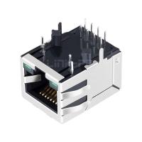China Pulse J0048D21M Compatible LINK-PP LPJ0048AFNL 10/100 Base-T Tab Down Green/Green Led 1 Port Ethernet integrated RJ45 FastJacks for sale