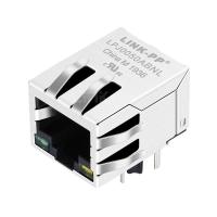 China Pulse J00-0051NL Compatible LINK-PP LPJ0050ABNL 10/100 Base-T Tab Down Green/Yellow Led 1 Port Network Jack RJ45 Shielded Connector for sale