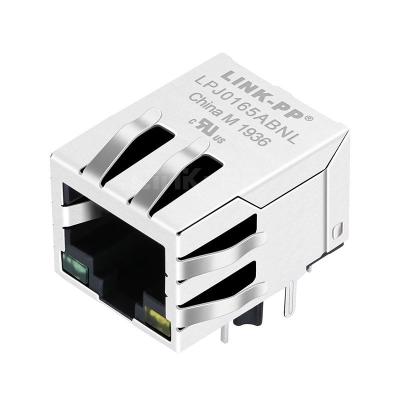 China Pulse J00-0086NL Compatible LINK-PP LPJ0165ABNL 10/100 Base-T Tab Down Green/Yellow Led 1x1 Port 8 Pin Modular RJ45 Connectors for sale