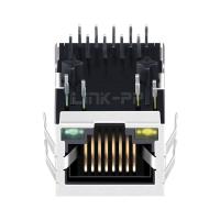 China X Mutiple XPJG-01K-1-PK3-310 Compatible LINK-PP LPJ0196AGNL 10/100 Base-T RJ45 PoE Magnetic Jacks Single Port Tab Down Yellow/Green Led for sale