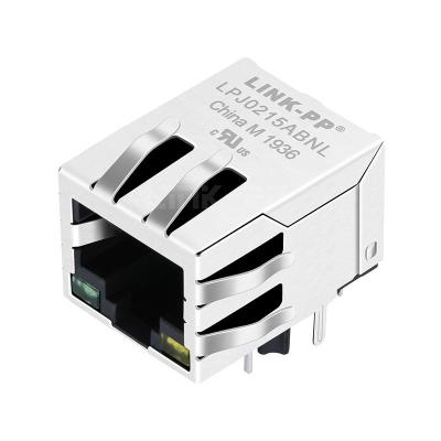 China Halo HFJ11-S101E-LS12RL Compatible LINK-PP LPJ0215ABNL 10/100 Base-T Tab Down Green/Yellow Led Single Port Ethernet Integrated RJ45 FastJacks for sale