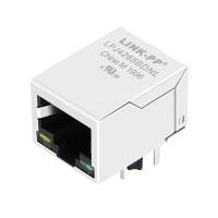 China RT-TGMAGL-R1S188F21P03 Compatible LINK-PP LPJ4265BDNL 10/100 Base-T Tab Down Yellow/Green Led Single Port POE RJ45 Ethernet Magjack for sale