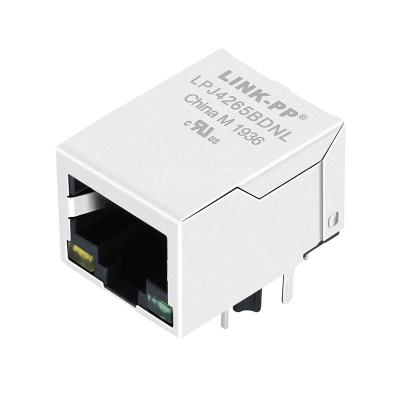 China RT-TGMAGL-R1S188F21P03 Compatible LINK-PP LPJ4265BDNL 10/100 Base-T Tab Down Yellow/Green Led Single Port POE RJ45 Ethernet Magjack for sale