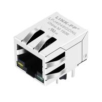 China WE 7499211121A Compatible LINK-PP LPJ4049GDNL 10/100 Base-T Single Port Magnetics POE RJ45 Connector Tab Down Yellow/Green Led for sale