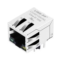 China Pulse J1B1211CFD Compatible LINK-PP LPJ4013AHNL 10/100 Base-T Tab Down Green/Yellow Led One Port Connector RJ 45 Modular Jack for sale