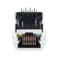 China Pulse J1B1211CFD Compatible LINK-PP LPJ4013AHNL 10/100 Base-T Tab Down Green/Yellow Led One Port Connector RJ 45 Modular Jack for sale
