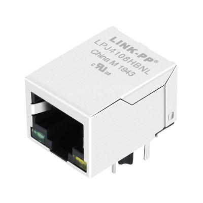 China XFMRS MXFATM6Y-CLTZxu1-2MS Compatible LINK-PP LPJ4108HBNL 10/100 Base-T Tab Down Green/Yellow Led One Port 8P8C Ethernet RJ-45 Jacks for sale