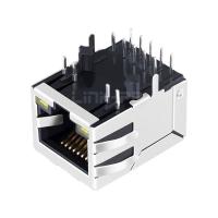 China Tyco 1840434-3 Compatible LINK-PP LPJG0811G133NL 100/1000 Base-T Tab Down Yellow/Yellow Led One Port Cat6 RJ 45 Networking for sale