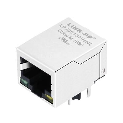 China Bothhand LU1S041X-LF-1101 Compatible LINK-PP LPJ0013HHNL 10/100 Base-T Tab Down Green/Yellow Led 1 Port Filter Connector Lan RJ45 Module for sale