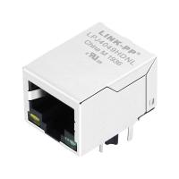China WE 7499210121A Compatible LINK-PP LPJ4049HDNL 10/100 Base-T Tab Down Yellow/Green Led 1 Port POE RJ45 Jack Module for sale