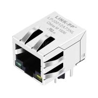 China Tyco 5-6605308-1 Compatible LINK-PP LPJ0012A73NL 10/100 Base-T Tab Down Green/Yellow Led 1 Port Cat5e PCB RJ45 Jack Magnetics for sale