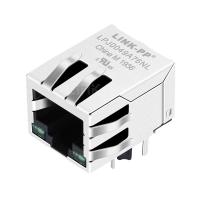 China Tyco 1-6605310-1 Compatible LINK-PP LPJ0049A76NL 10/100 Base-T Tab Down Green/Green Led 1 Port POE Network Connector RJ-45 Jack for sale