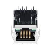 China Tyco 1-6605310-1 Compatible LINK-PP LPJ0049A76NL 10/100 Base-T Tab Down Green/Green Led 1 Port POE Network Connector RJ-45 Jack for sale