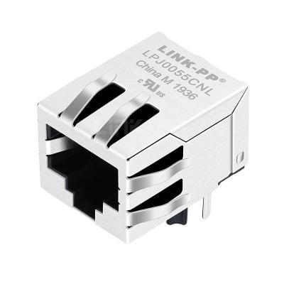 China YDS 12F-14ND2NL Compatible LINK-PP LPJ0055CNL 10/100 Base-T Single Port Cat5e RJ45 Mag Jack Tab Down Without Led for sale