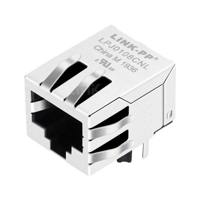 China YDS 13F-62GND2NL Compatible LINK-PP LPJ0108CNL 10/100 Base-T Tab Down Without Led Single Port Cat5e Shielded RJ45 Connector for sale