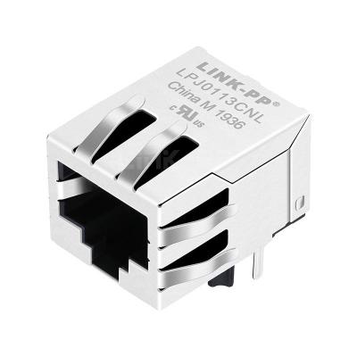 China Pulse J00-0064NL Compatible LINK-PP LPJ0113CNL 10/100 Base-T Tab Down Without Led Single Port Shielded Connector RJ45 Female Jack for sale