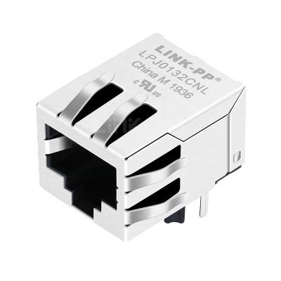 China Halo HFJ11-S050RL Compatible LINK-PP LPJ0132CNL 10/100 Base-T Tab Down Without Led Single Port Shielded Modular RJ-45 Connectors for sale