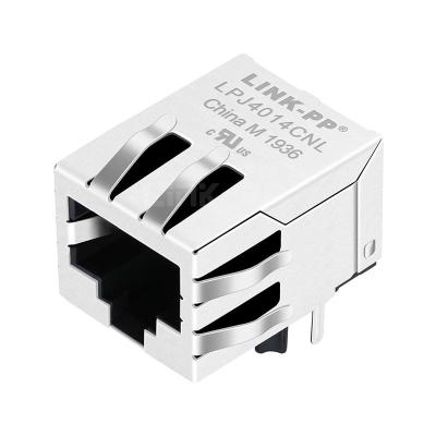 China WE MIC24010-0107T-LF3 Compatible LINK-PP LPJ4014CNL 10/100 Base-T Single Port RJ45 Ethernet Magjack Tab Down Without Led for sale