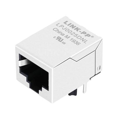 China P02-102-11A9 Compatible LINK-PP LPJ0025DNL 10/100 Base-T Tab Down Without Led 1 Port Shielded RJ45 Ethernet Socket for sale