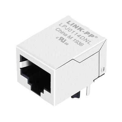 China Tyco C-6605412 Compatible LINK-PP LPJ0114DNL 10/100 Base-T Tab Down Without Led 1 Port 8P8C Magnetic RJ45 Modular Jacks for sale