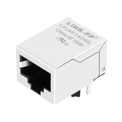 China XFMRC XFVOIP5E-C1-4MS Compatible LINK-PP LPJ4514DNL 10/100 Base-T Tab Down Without Led 1 Port PCB POE RJ-45 Modular Jacks for sale