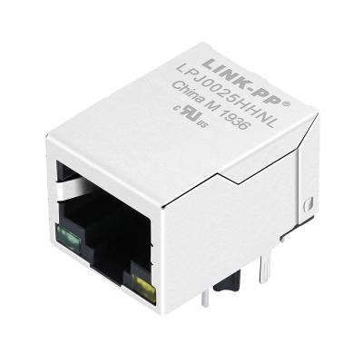 China YDS 13F-62GYD4PNW2NL Compatible LINK-PP LPJ0025HHNL 10/100 Base-T Tab Down Green/Yellow Led 1 Port Cat5e RJ 45 Connector for sale