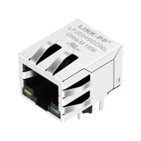 China Hanrun HR931147C Compatible LINK-PP LPJ0049GDNL 10/100 Base-T Tab Down Yellow/Green Led 1x1 Port POE Ethernet RJ 45 Connector for sale