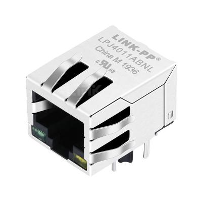 China Hanrun HY911105H Compatible LINK-PP LPJ4011ABNL 100 Base-T FastJack Integrated RJ45 Connector Tab Down Green/Yellow Led for sale